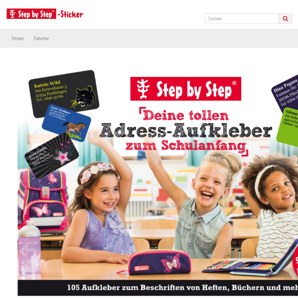 Step by Step Stickershop | bbfdesign.de